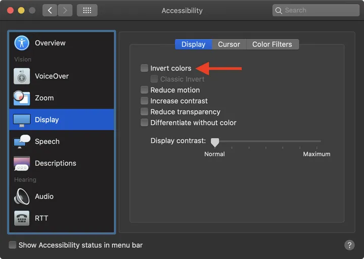 How to Fix Washed Out Display Colors in macOS by Inverting Colors